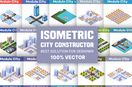 City isometric map, a Graphic by AlexZeL