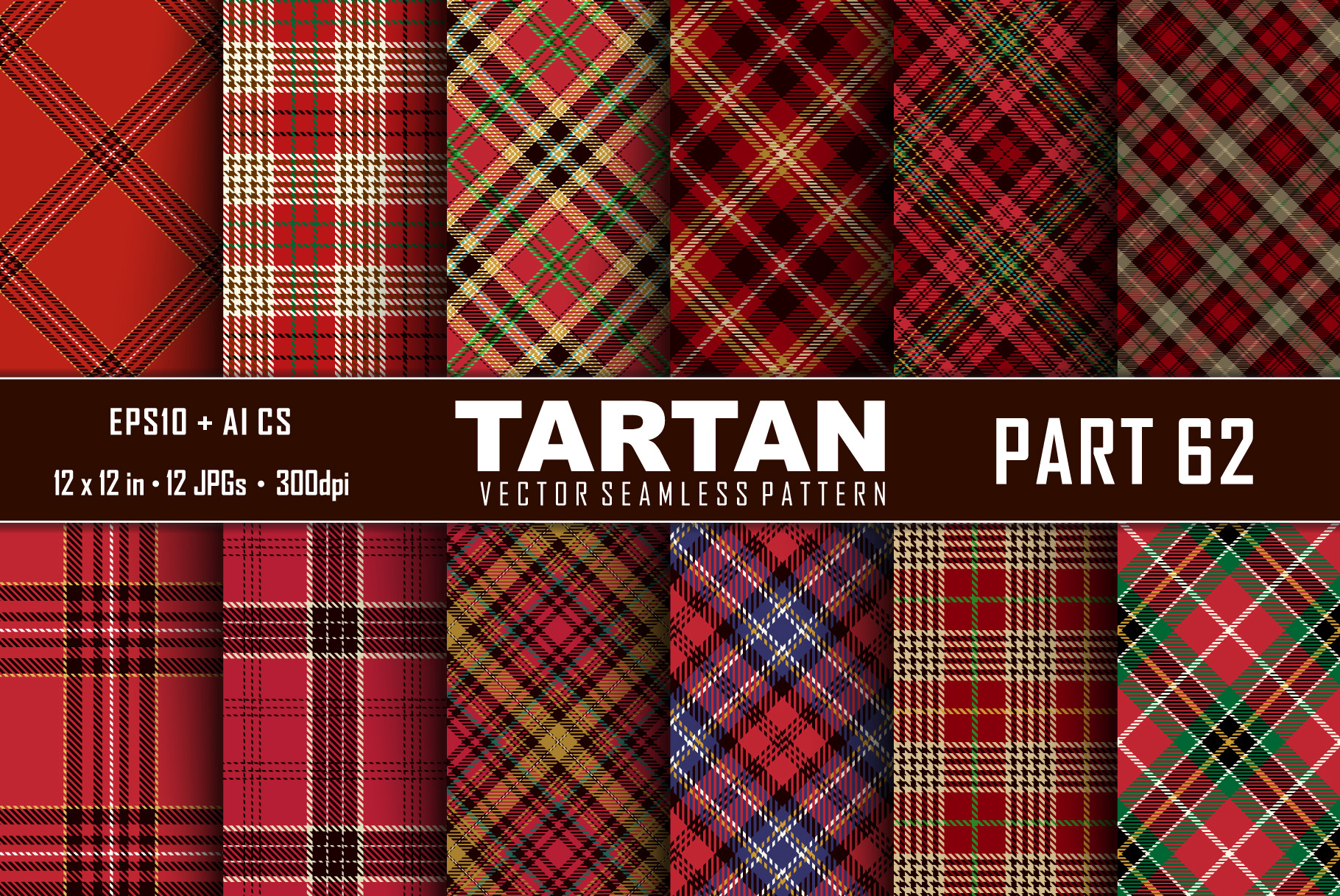 Seamless Tartan Pattern. Part–62, a Pattern Graphic by Vectorchoice