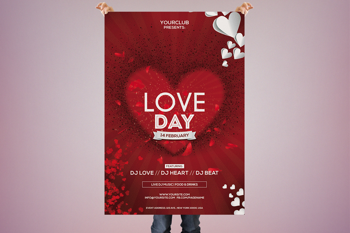 Love Day PSD Flyer Template, a Flyer Template by Naim Selmani