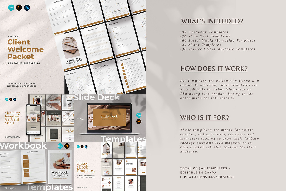 CANVA Coaching Template Bundle, a Marketing Template by AndrewPixel