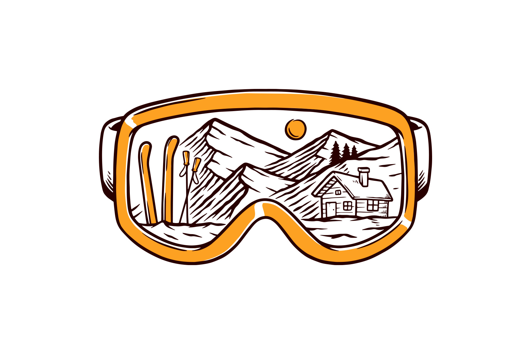 Ski goggles illustration, an Illustration by gunaonedesign