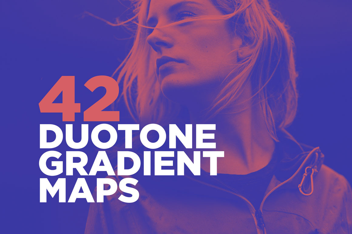 42 Duotone Effect Gradient Maps, an Action Add-On by Designdell