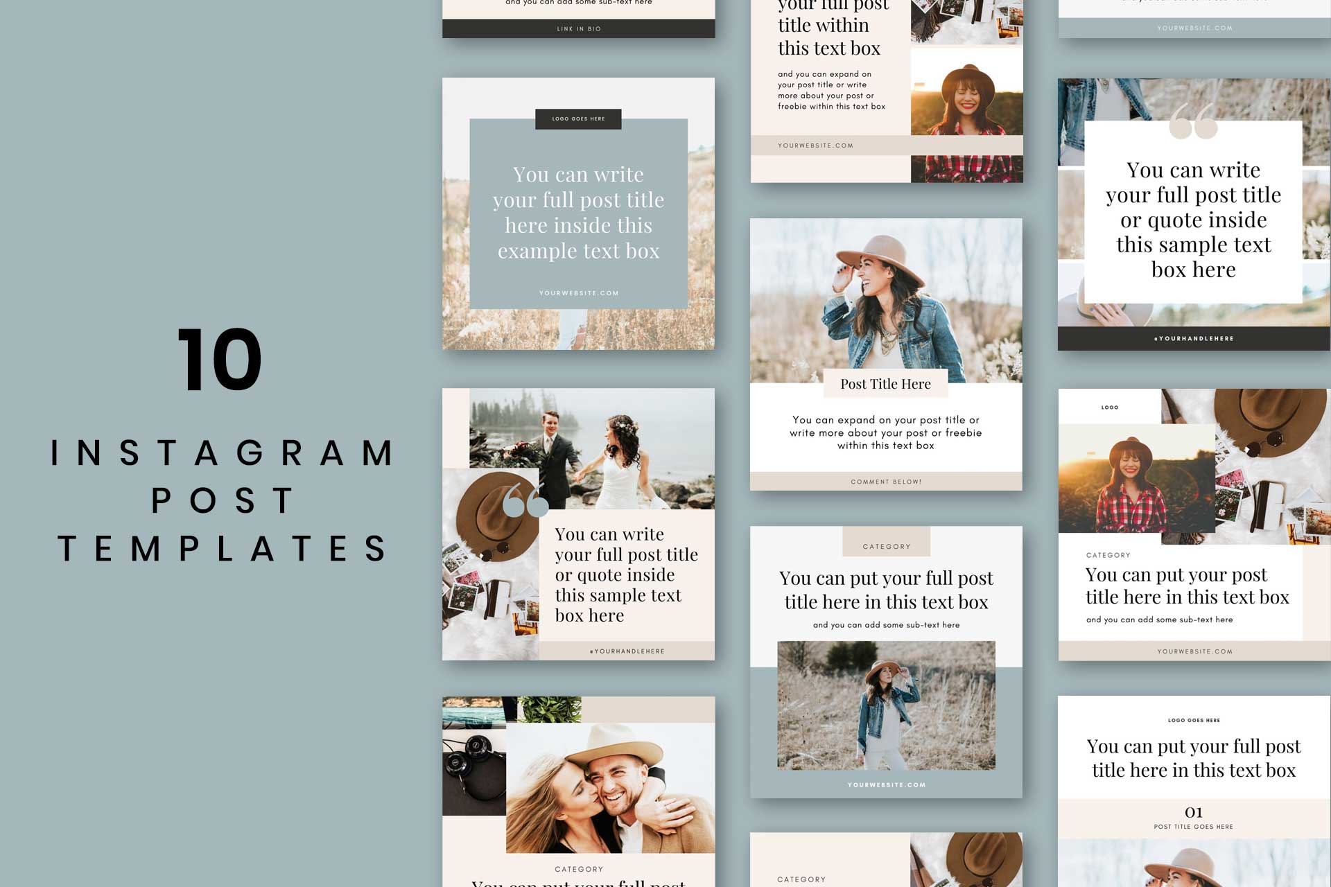 Lacy Instagram Post Templates, a Social Media Template by Big Cat Creative