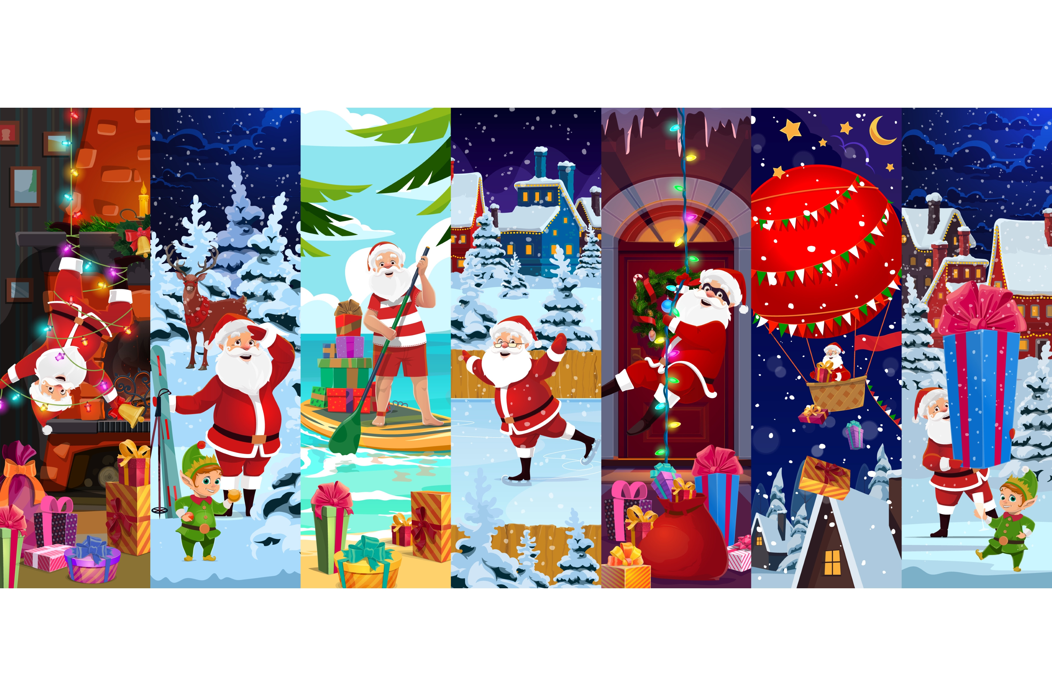 Christmas Santa Claus characters, a Seasonal Illustration by Vector ...
