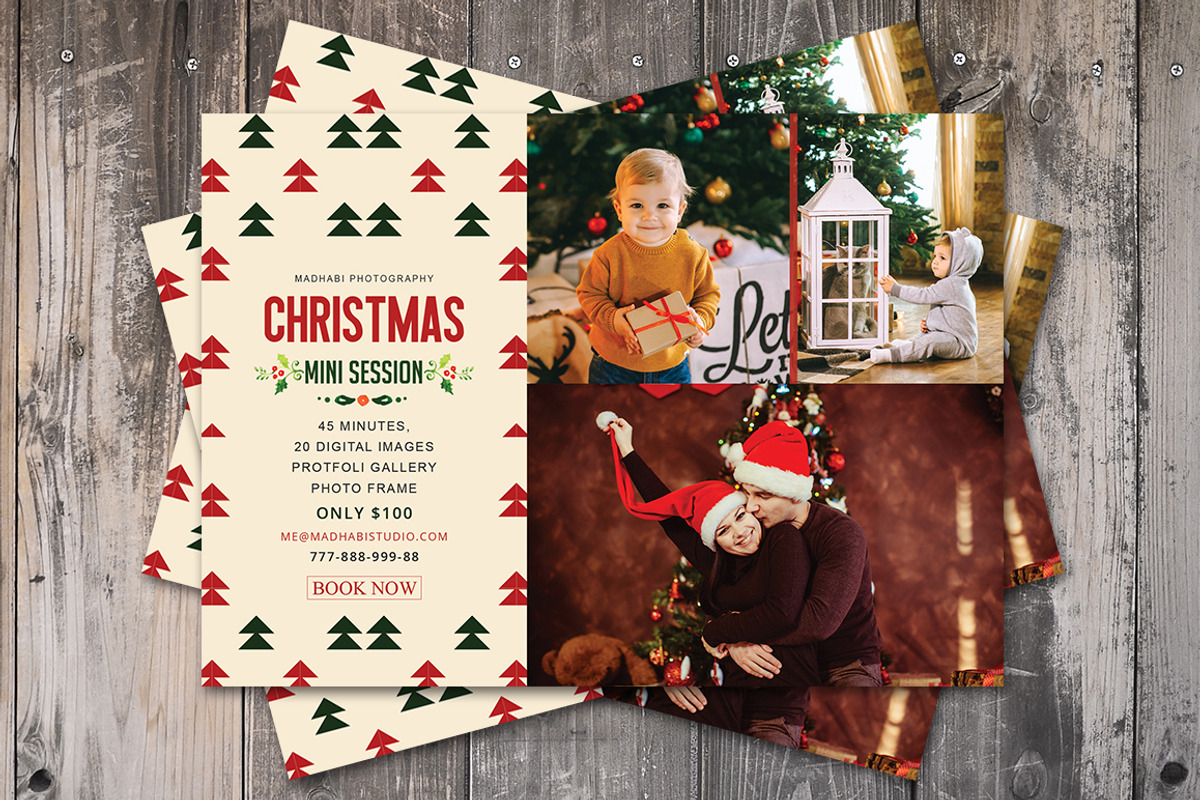 Christmas Mini Session Card, a Card Template by Madhabi Studio