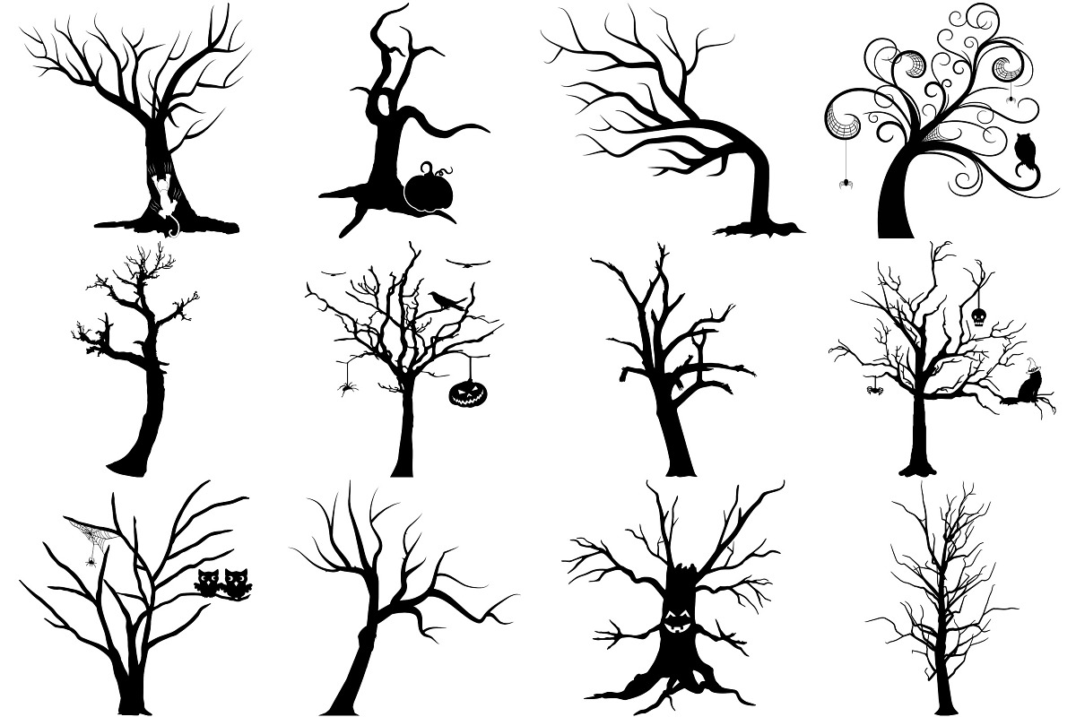 Halloween Bare Trees AI EPS PNG, an Illustration by FrankiesDaughtersDesign