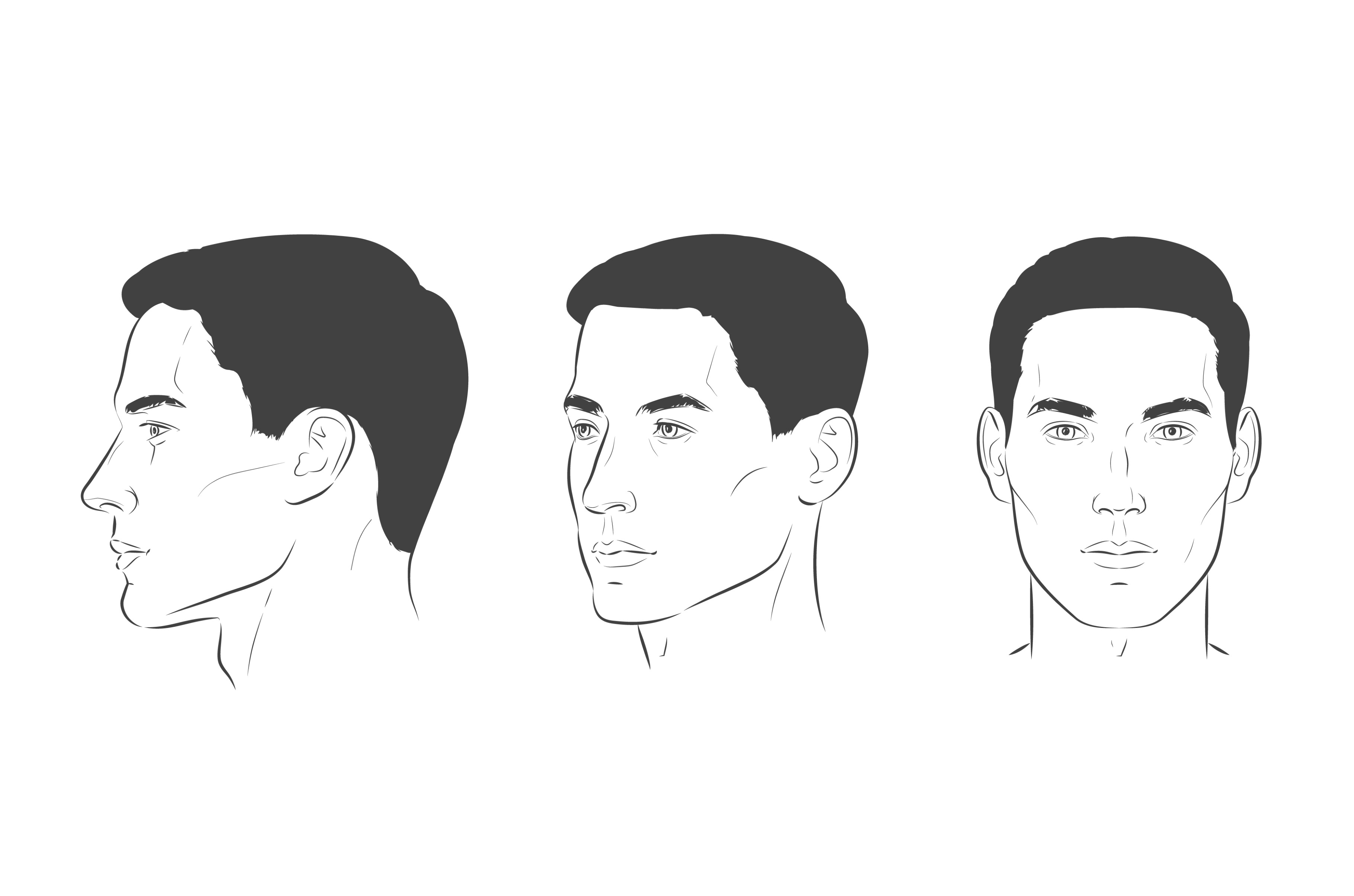 vector Set of man face portrait, a Person Illustration by Alltruecolours
