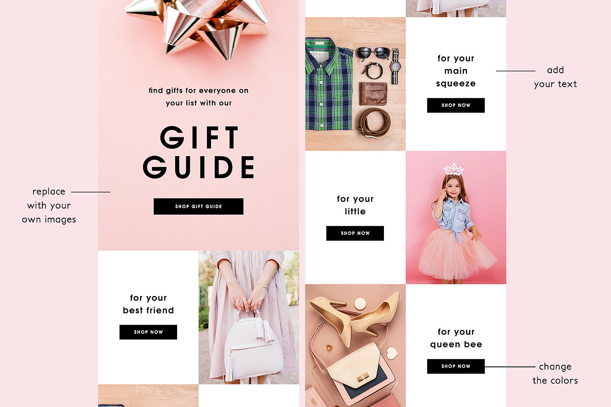 Holiday Gift Guide Email Template, an Email Template by KikiBunnyCreative