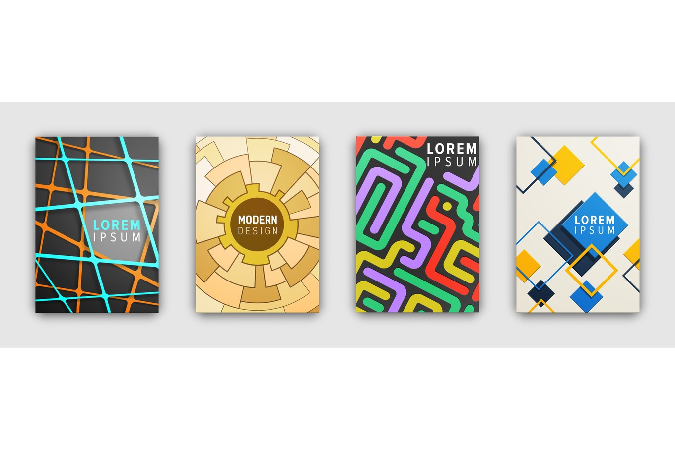 Set of Booklets Covers with Modern Abstract Design, a Work Illustration ...