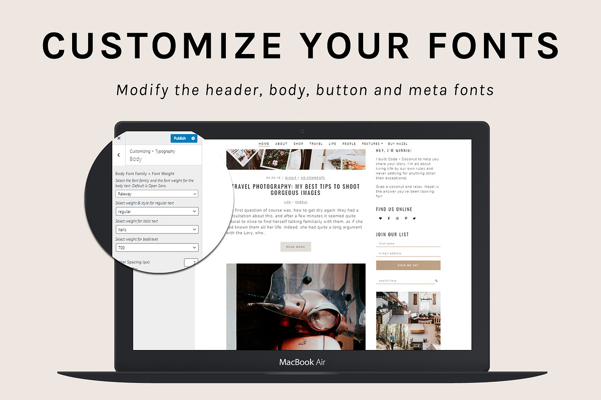 Hazel Theme • Genesis Child Theme, a WordPress Template by Code + Coconut