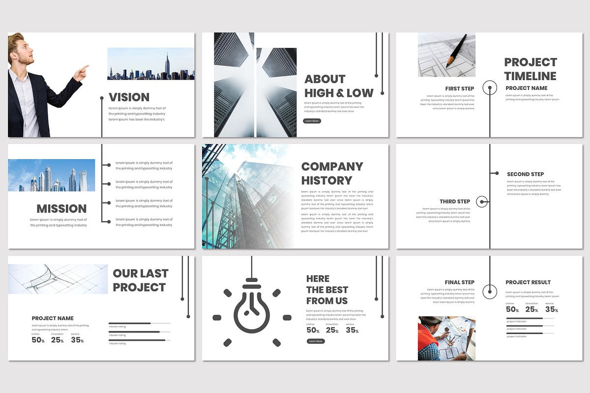 High & Low - Powerpoint Template, a Presentation Template by inspirasign