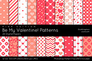 Be My Valentine Pink Digital Papers, a Pattern Graphic by ZoollGraphics