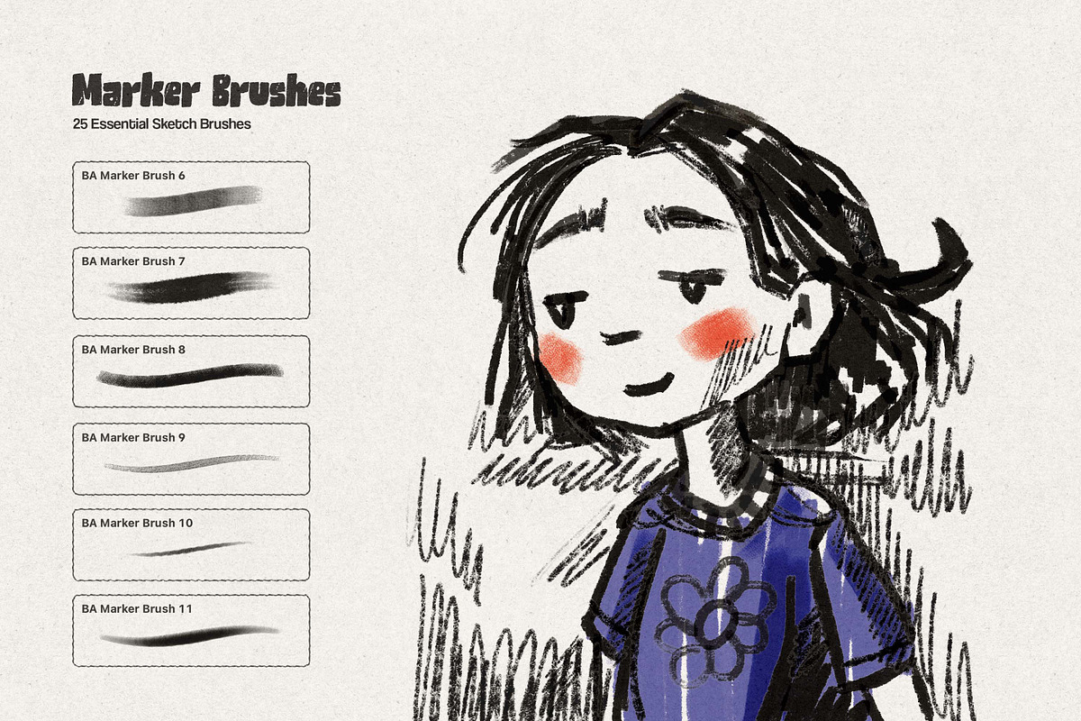 Everyday Sketch Multi App Brushes, a Brush Add-On by brushapes.com