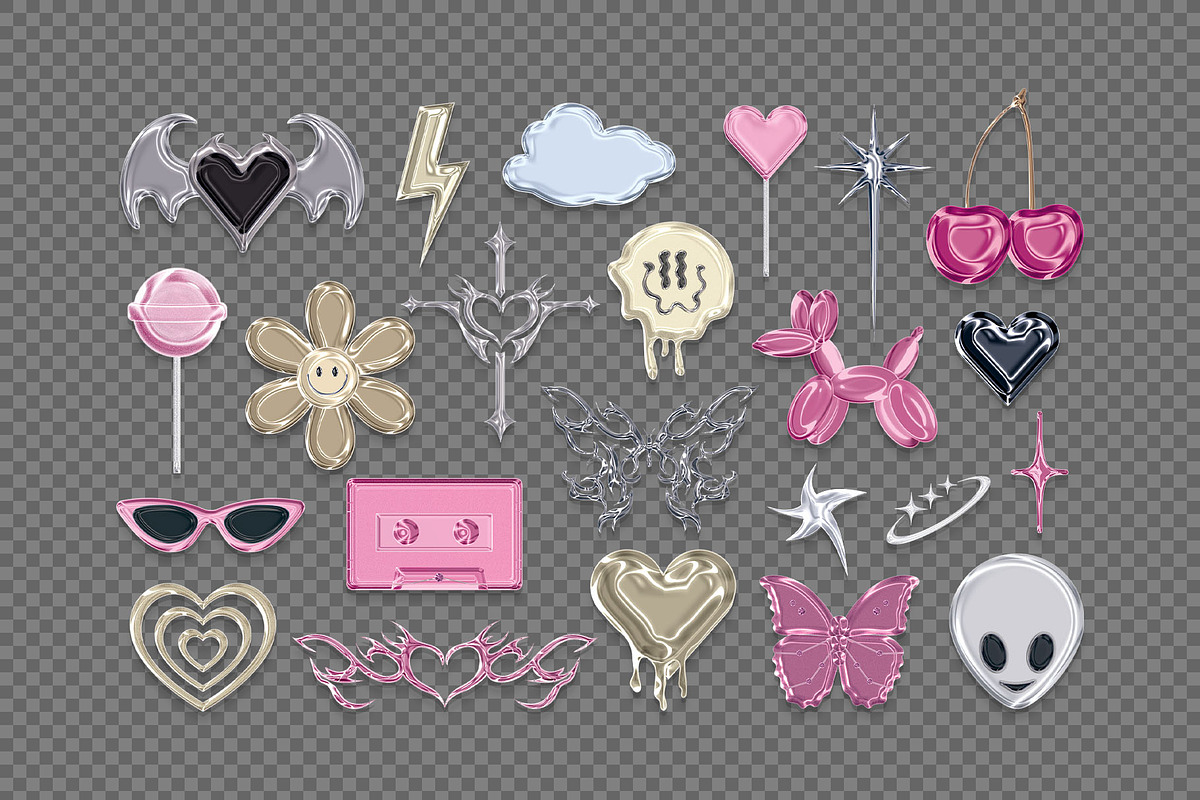 Y2K Sticker Pack Bundle, an Object Graphic by DesignerCandies | Creative Market