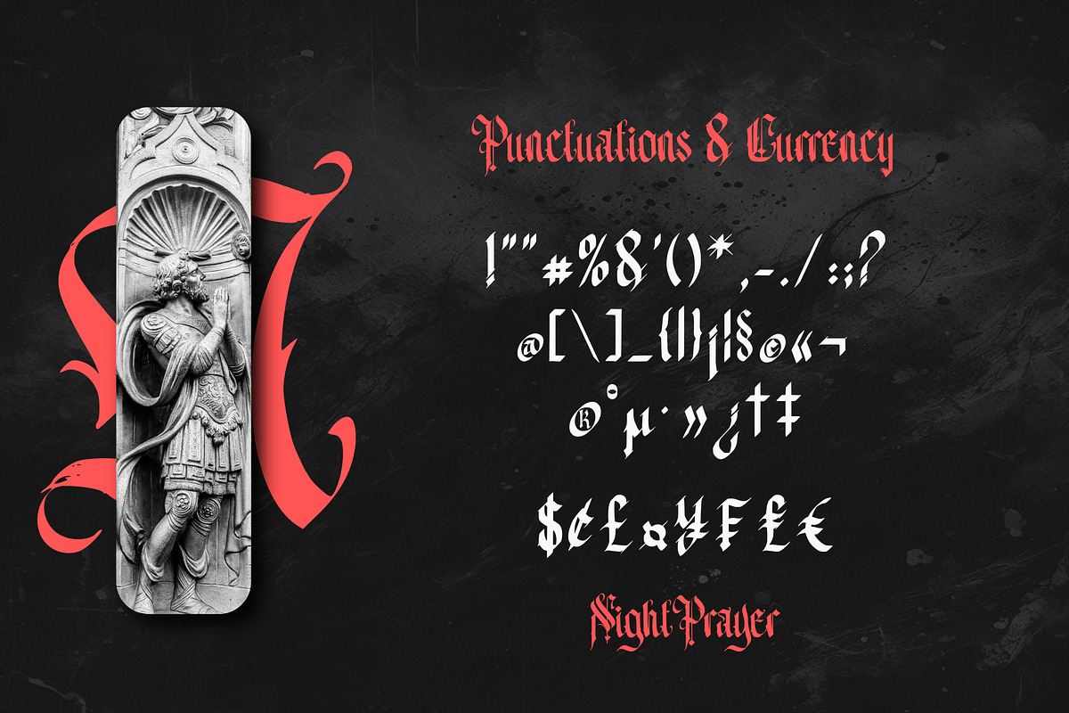 Night Prayer Display Blackletter Font