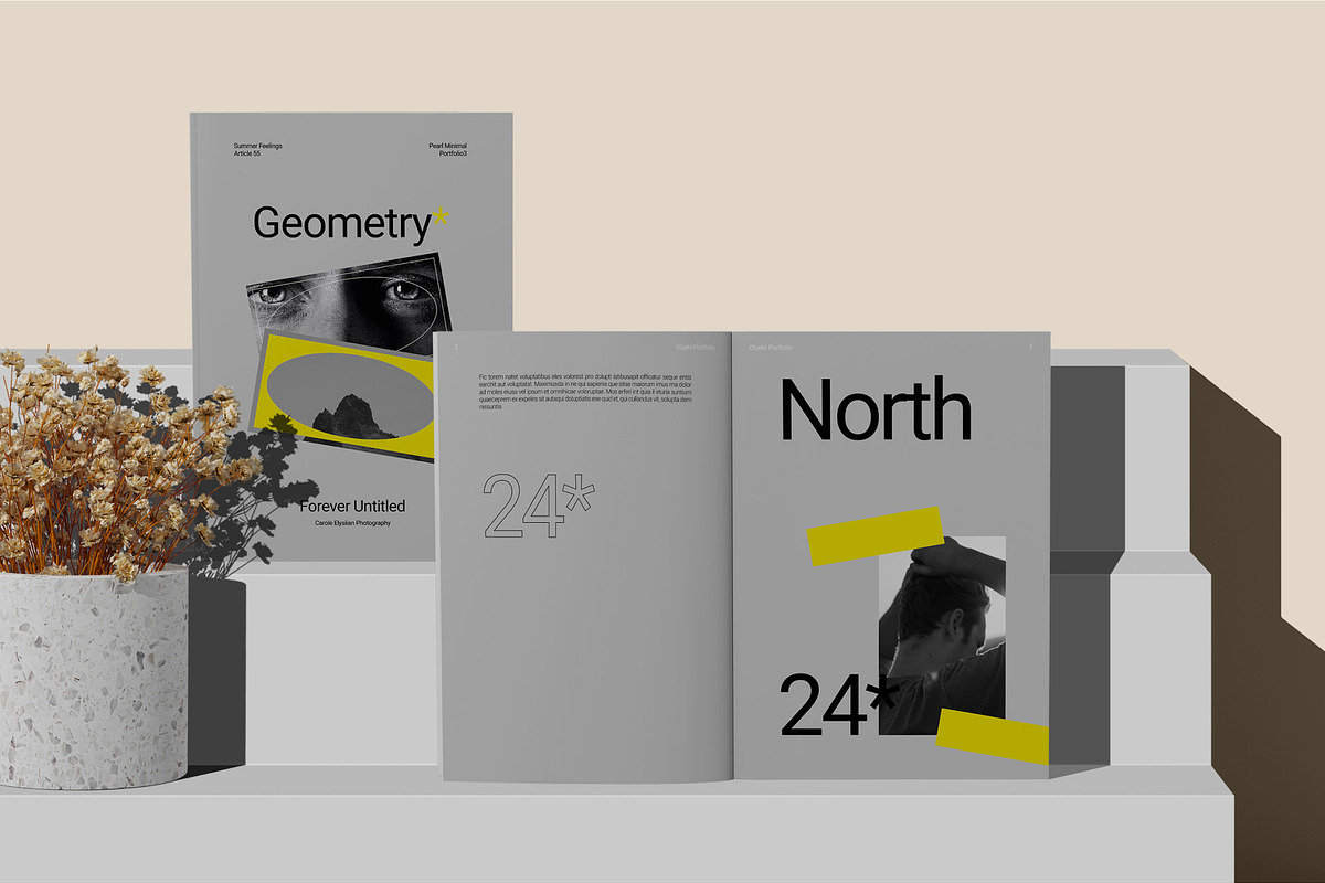 Geometry-magazine mockup kit, a Print Template by Creatoom