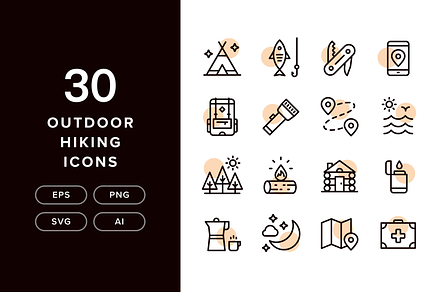 Hiking icons | Icons ~ Creative Market