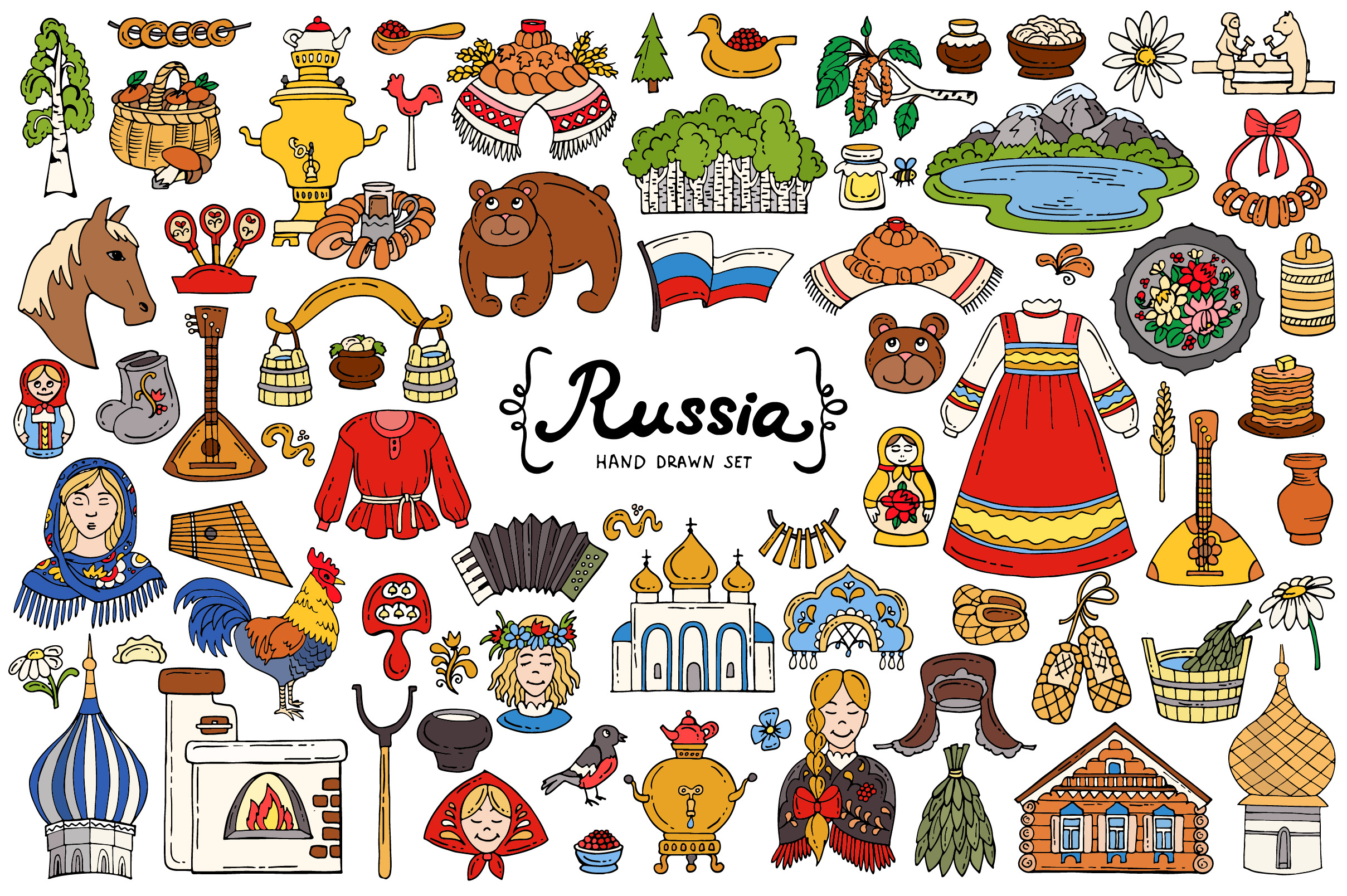 Set on the theme of Russia, an Object Graphic by Olga Chuklay