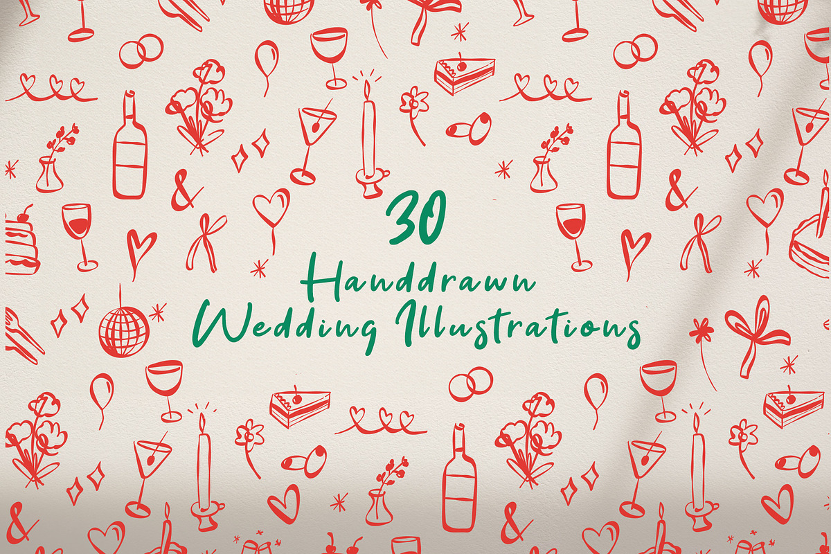 30 Handdrawn Wedding Illustrations