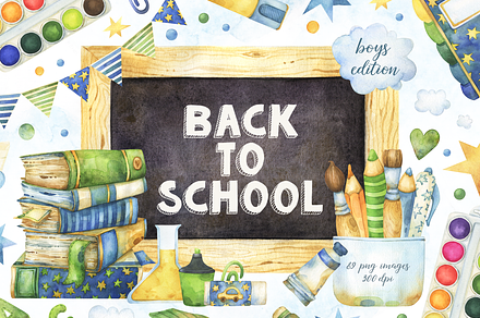 Watercolor Back to School Clipart | Education Illustrations ~ Creative ...