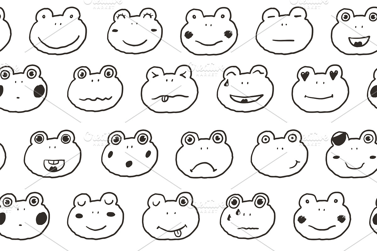 Frogs Funny Faces, an Animal Illustration by GooseFrol