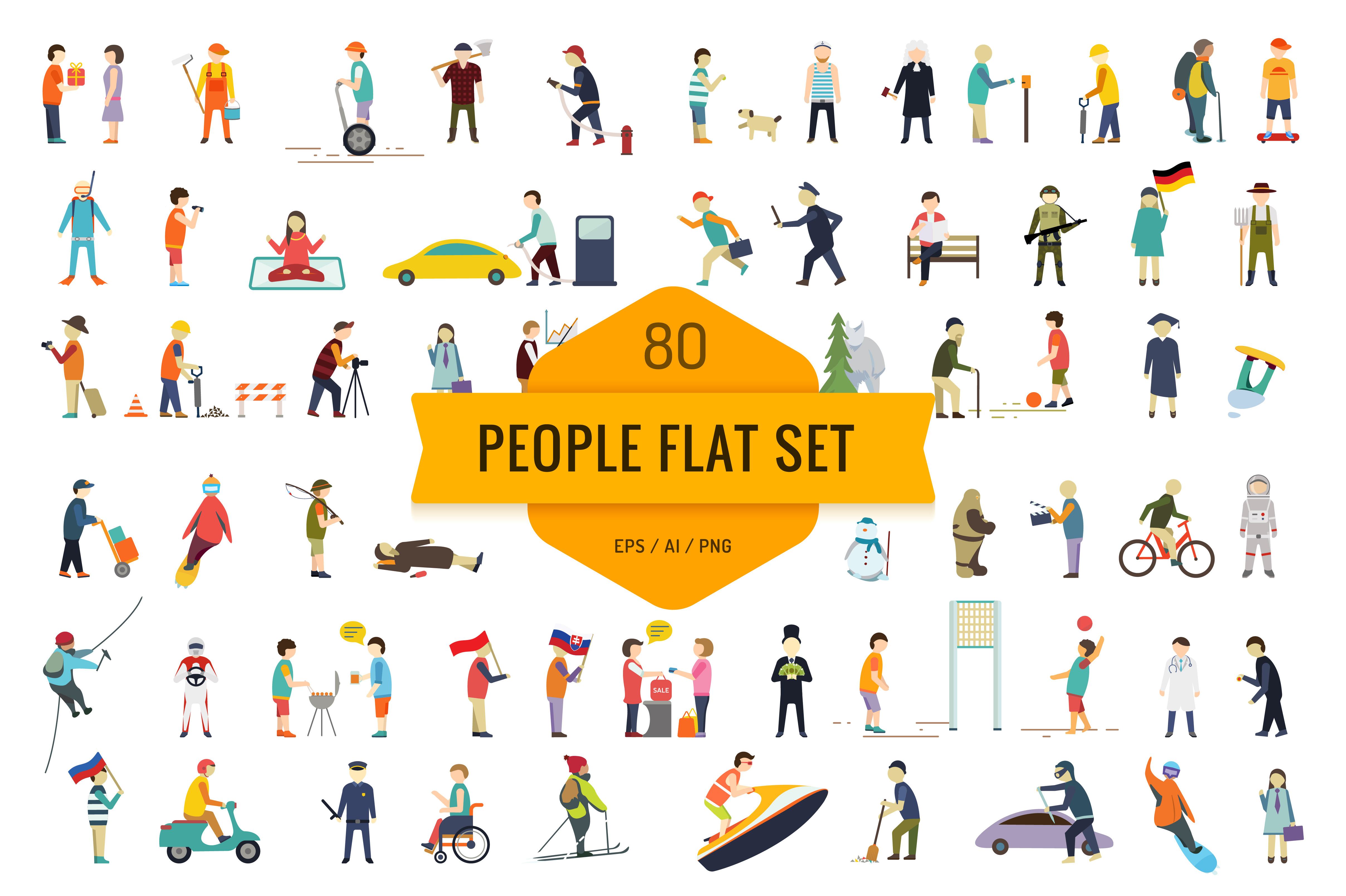 Flat people vector set, a Person Illustration by GlebTagirov