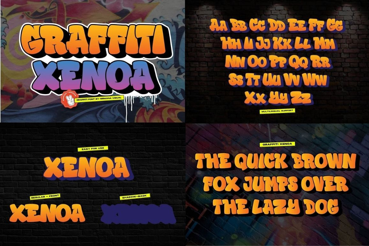 Graffiti Font Bundle, a Handwritten Font by Nirmana Visual