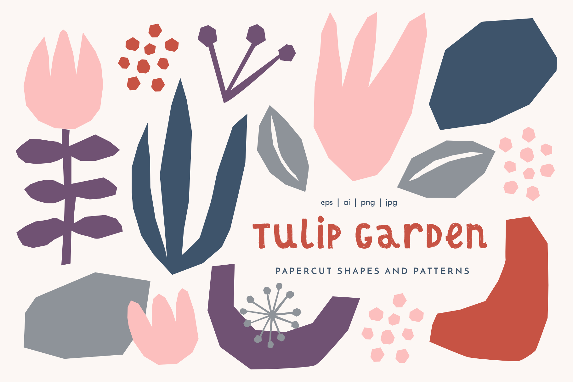 Tulip Garden | Shapes + Patterns, a Pattern Graphic by Studio Fevrier