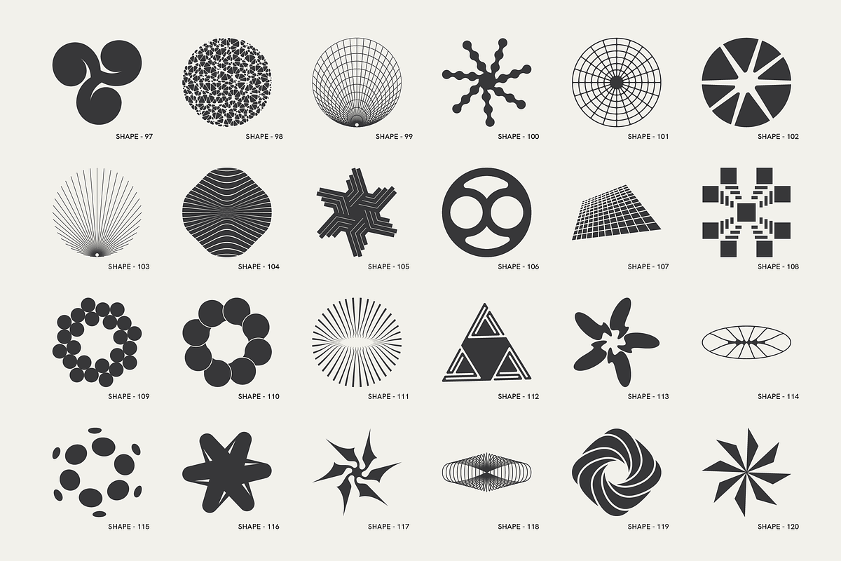 120 Abstract Geometric Shapes. Part1, a Graphic by Vanzyst