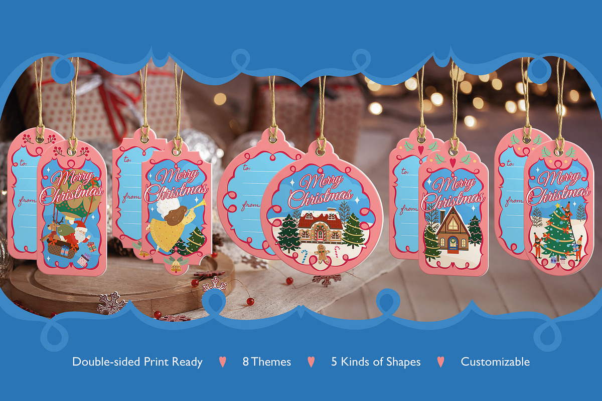 Xmas Gift Tag Prints - Cherry Merry