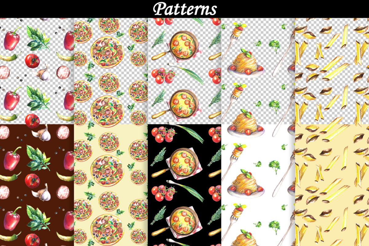 Food Watercolor Clip Art, a Food Illustration by FITALARTSNEDIGI