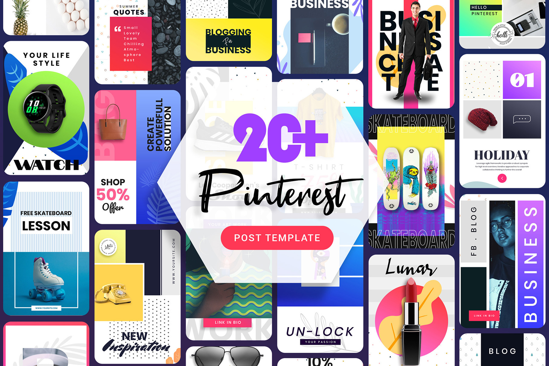 Pinterest Post Template | Social Media Templates ~ Creative Market