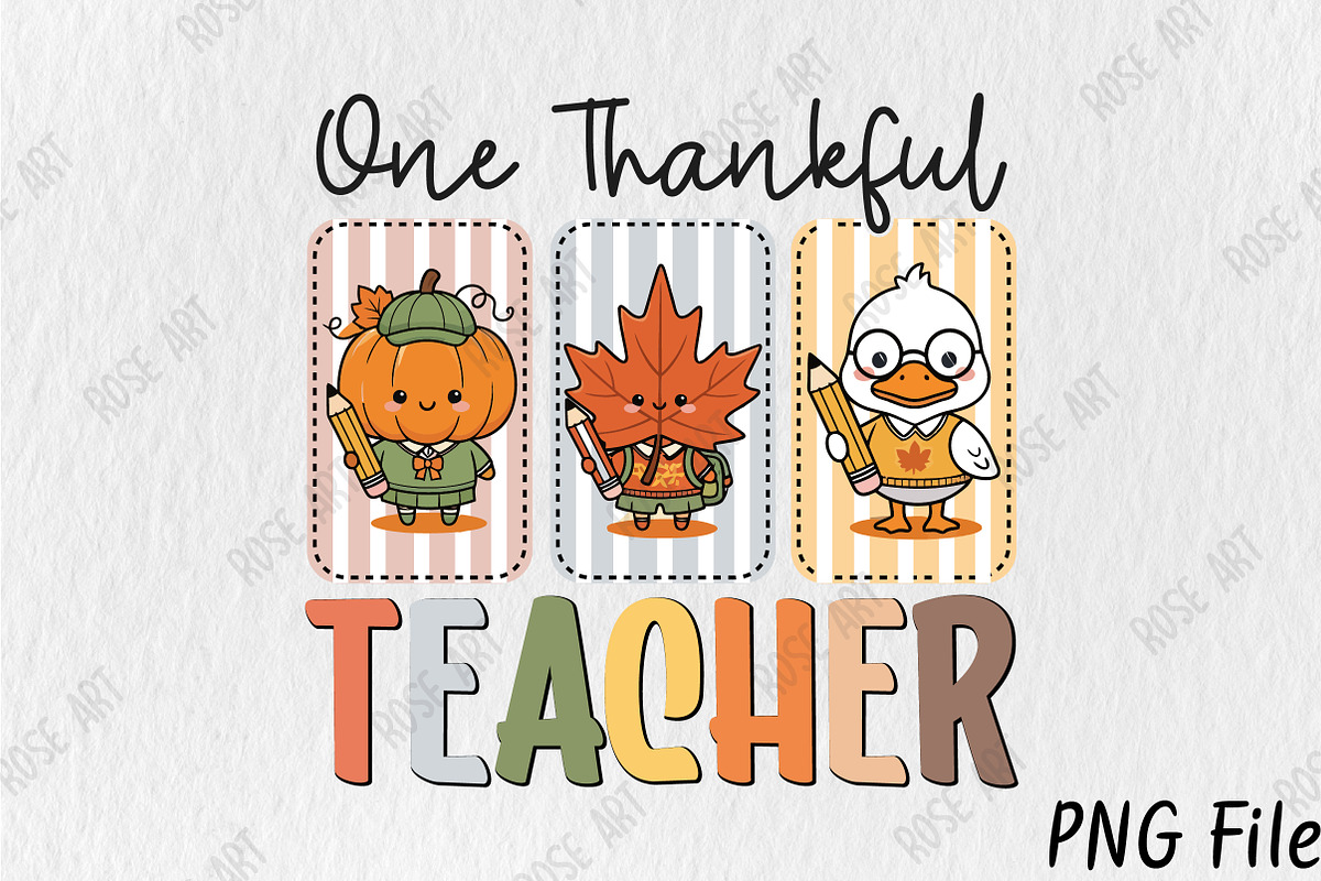 Fall Teacher Sublimation PNG, a Seasonal Illustration by Rose Art
