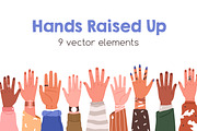 Diverse hands raised up set, a Person Illustration by Good Studio ...