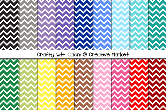 Rainbow Chevron Digital Paper, a Pattern Graphic by Crafty with Calani ...