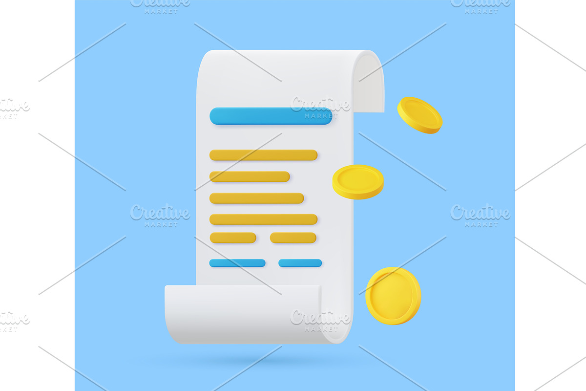3D bill payment, an Object Graphic by ModVector | Creative Market