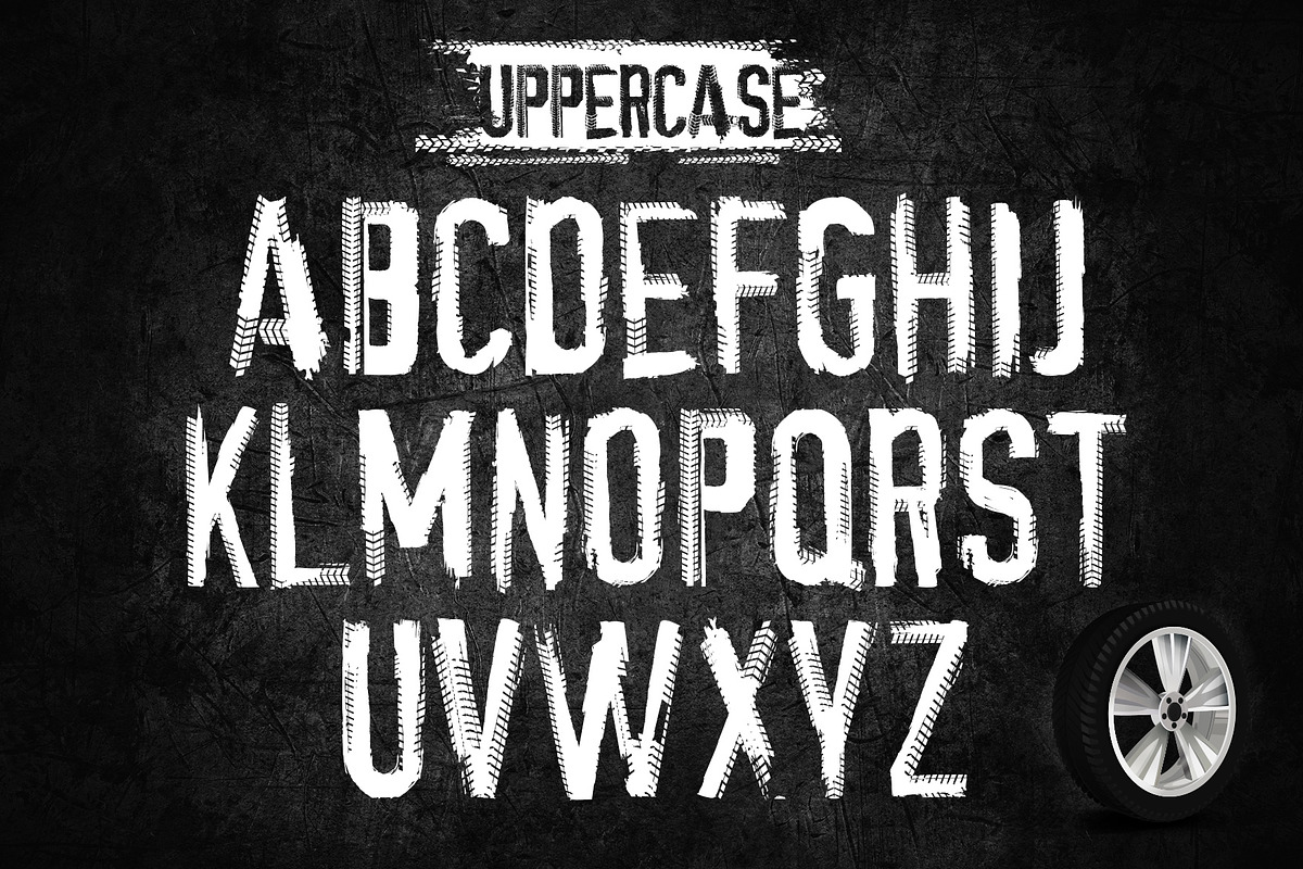 Grunge Tire Font, a Font by Annyart Design