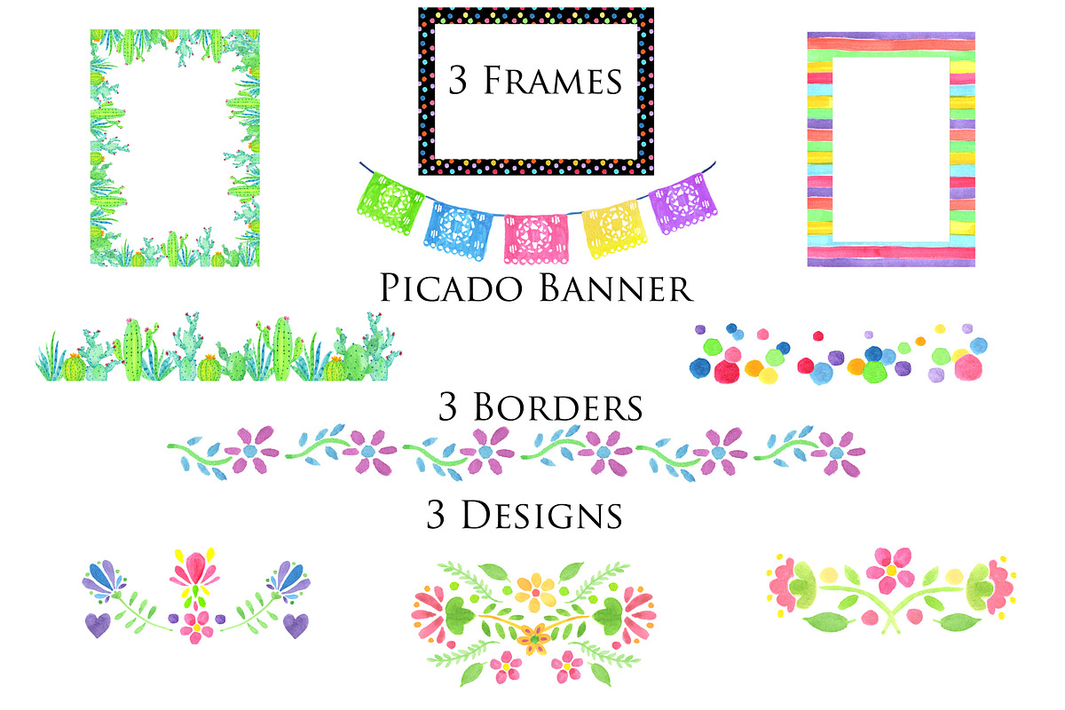 Fiesta Clip Art Kit, an Illustration by Graphic Blue Bird