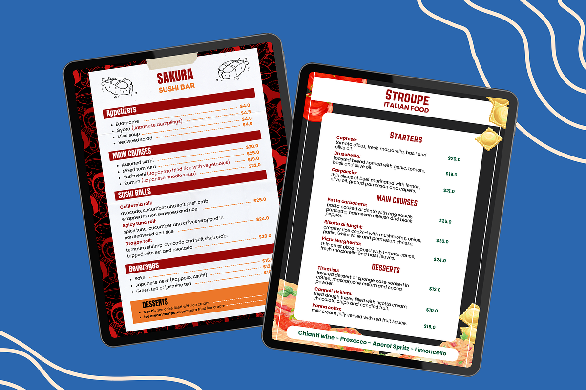 5 Food Menu Templates Canva, a Templates & Theme by TemplateCastleStore