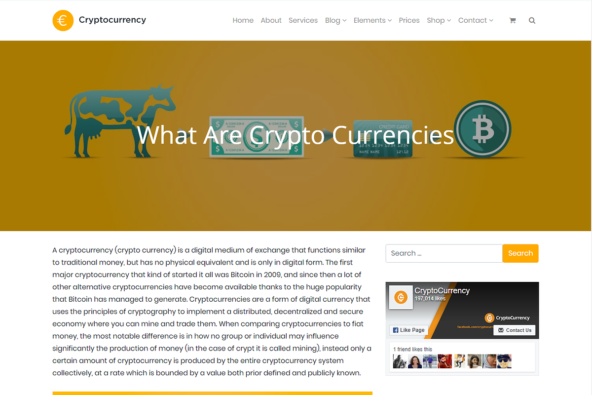 Cryptocurrency Bitcoin WordPress Theme