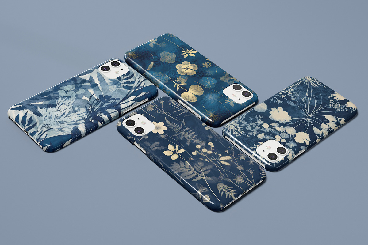 Cyanotype Botanical Patterns