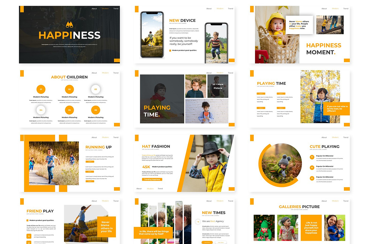 Happiness - Powerpoint Template, a Presentation Template by AQR Studio
