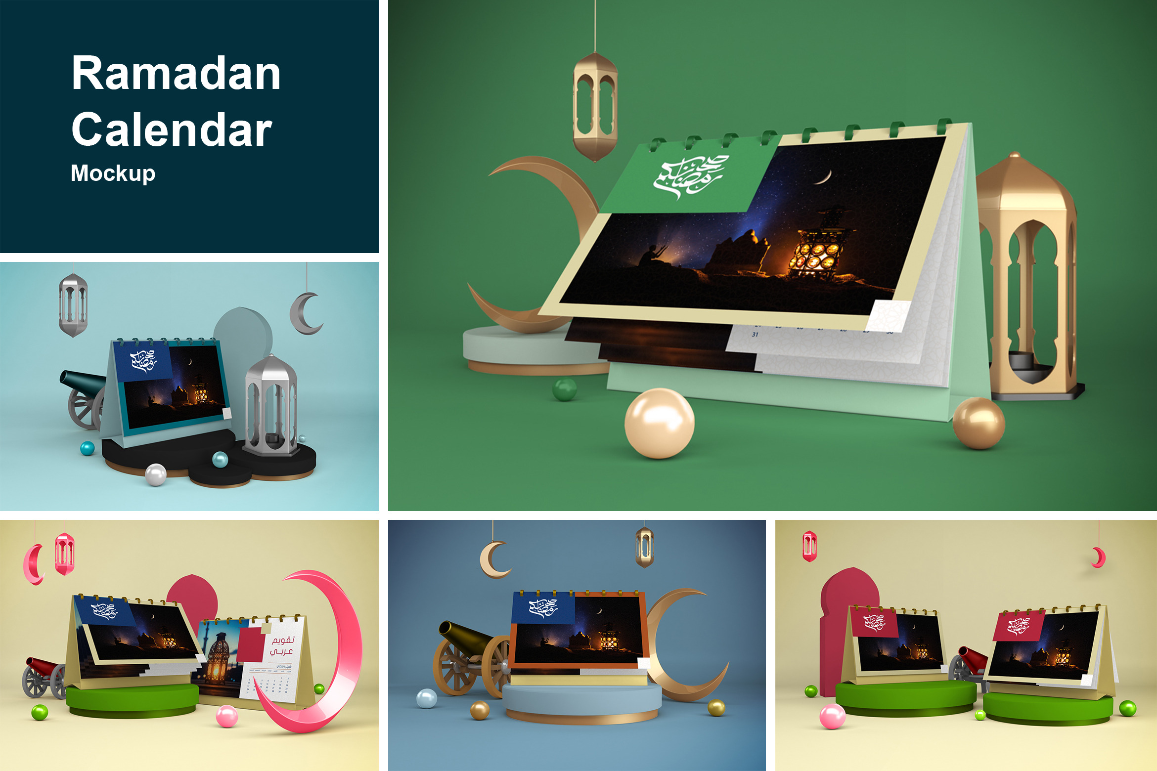 Ramadan Calendar Mockup, a Print Template by Qaleb Studio