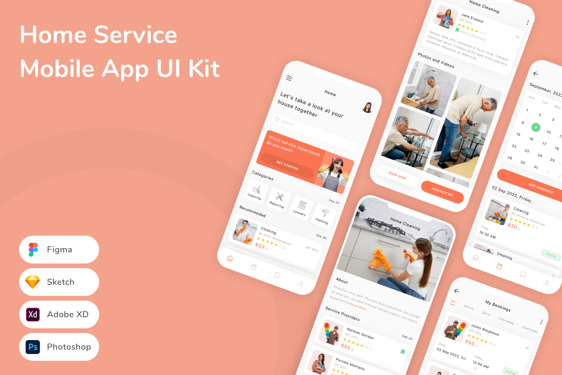 Home Service Mobile App UI Kit, an UI Kit Template by Betush