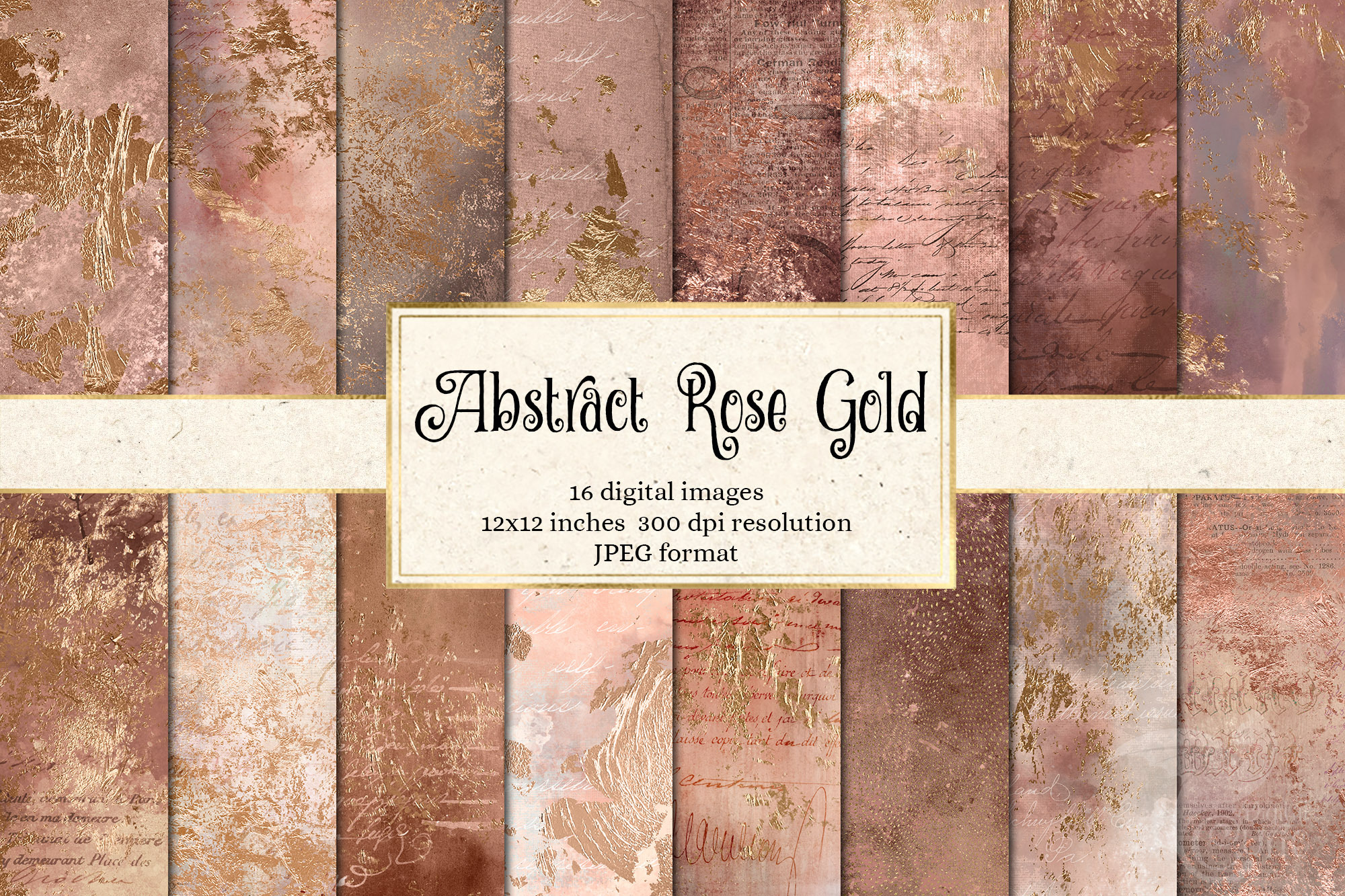 Abstract Rose Gold Textures, a Texture Graphic by Digital Curio