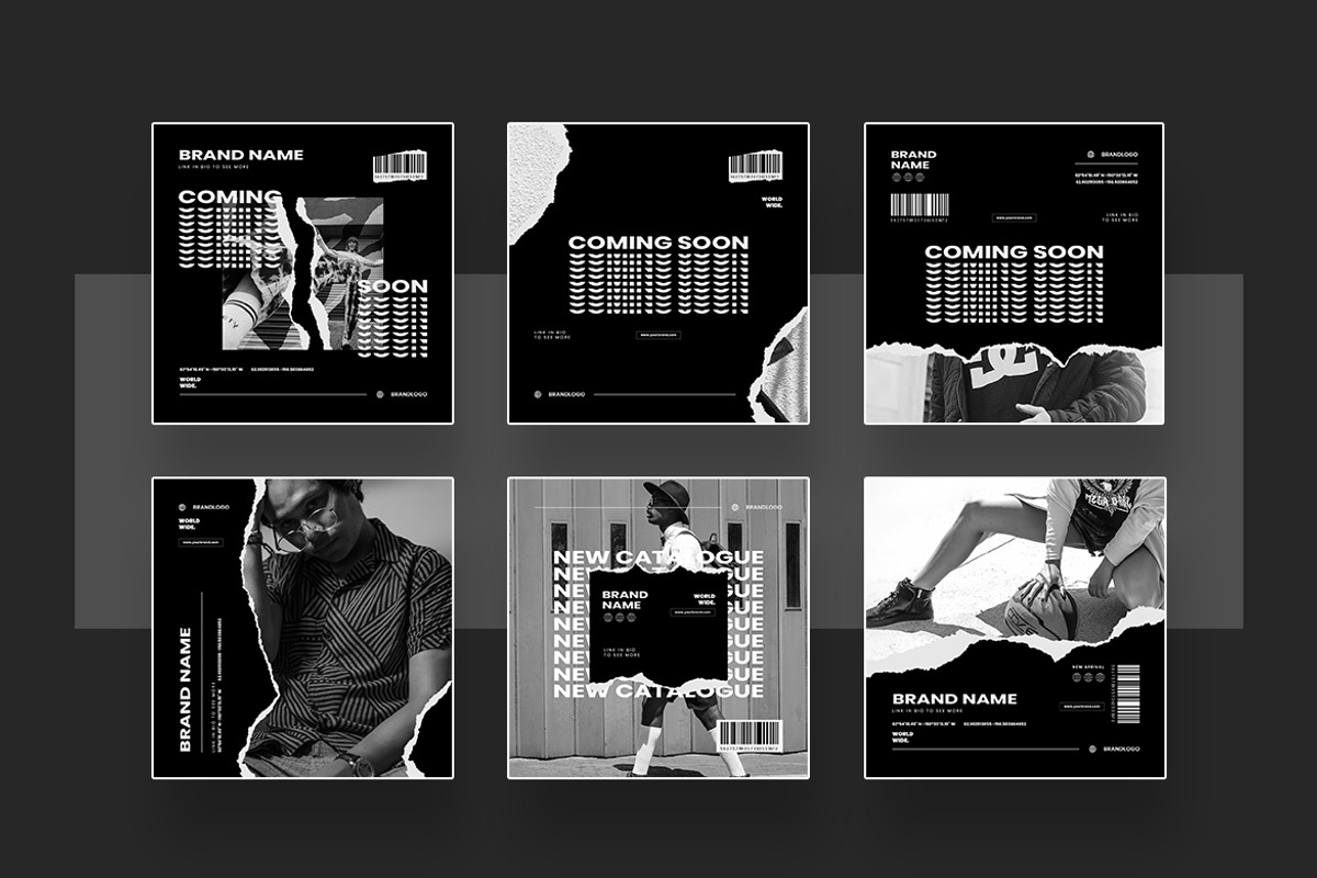 Urban Monochrome Instagram Template, a Social Media Template by peterdraw