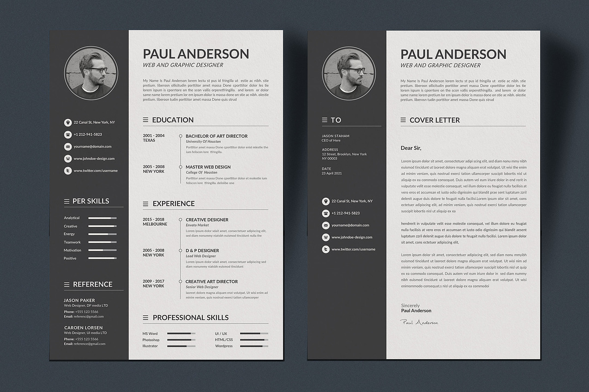 Resume/CV, a Resume Template by SlideCo