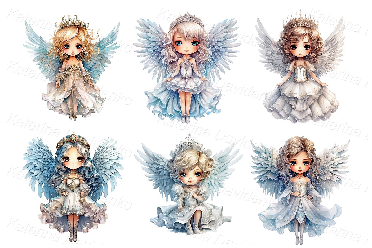 Cartoon cute little angels girls PNG, a Person Illustration by Bubert Art