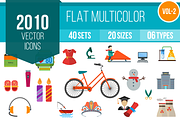 2010 Flat Multicolor Icons (V2) | Outline Icons ~ Creative Market