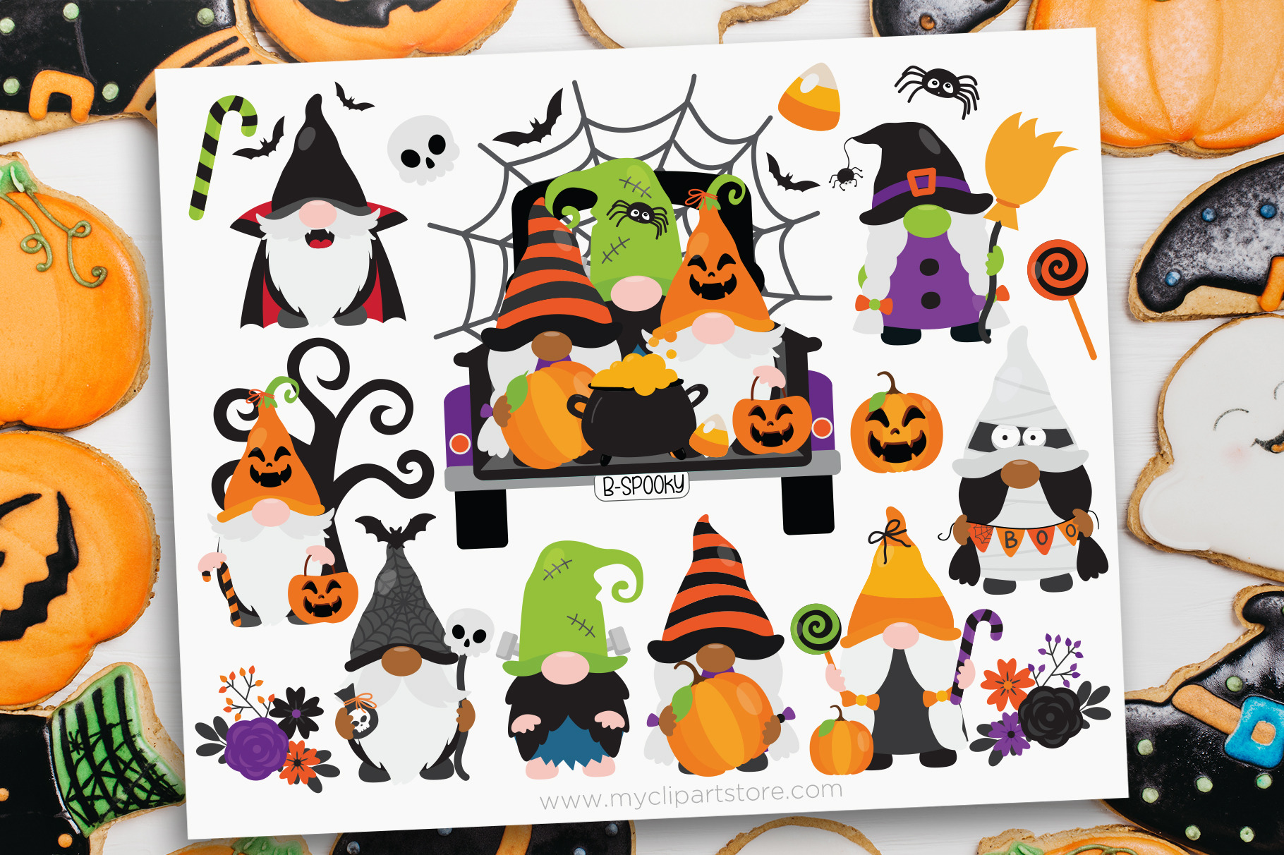 Halloween Gnomes Clipart, SVG, an Illustration by MyClipArtStore ...